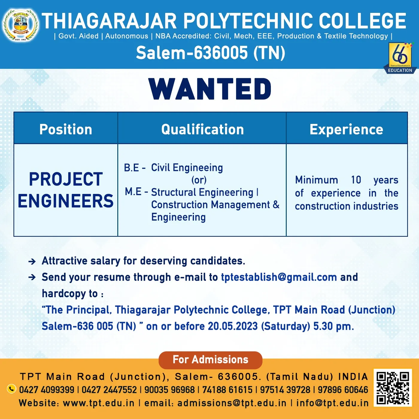 Thiagarajar Polytechnic College - Top & Best Polytechnic College in Salem