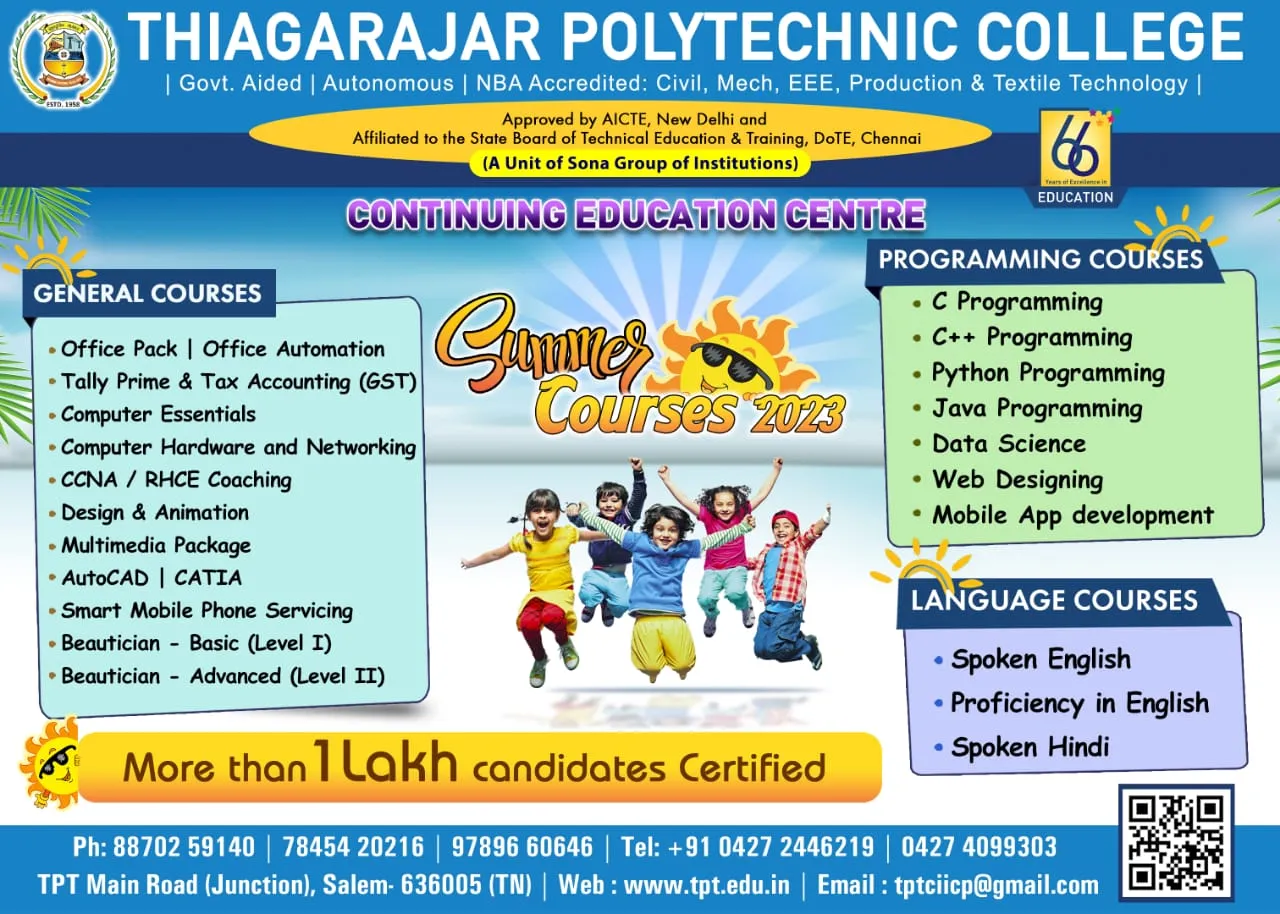 Thiagarajar Polytechnic College - Top & Best Polytechnic College in Salem